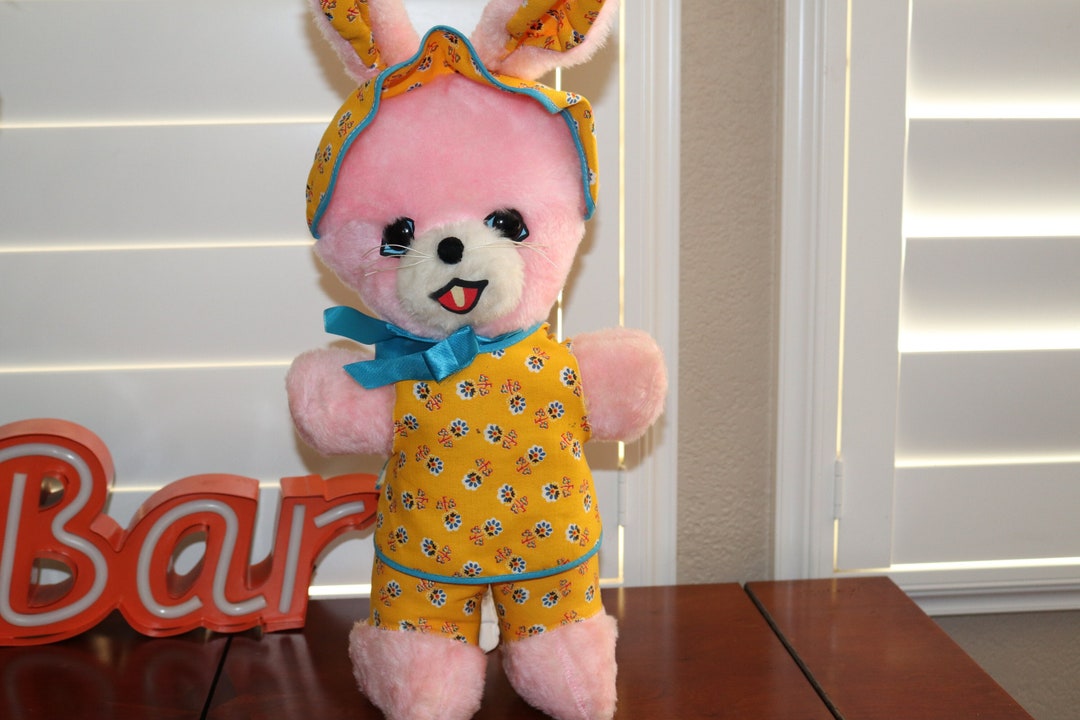 Vintage Carnival Prize Stuffed Animal Anthropomorphic Pink - Etsy