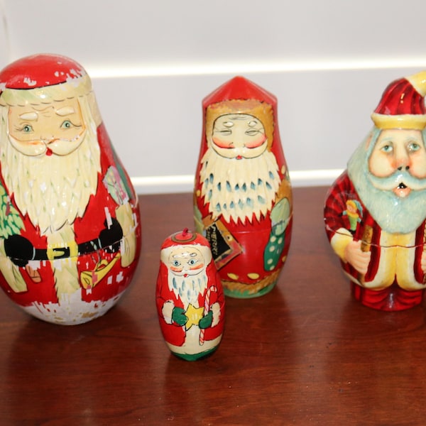 Santa Nesting Dolls - Etsy