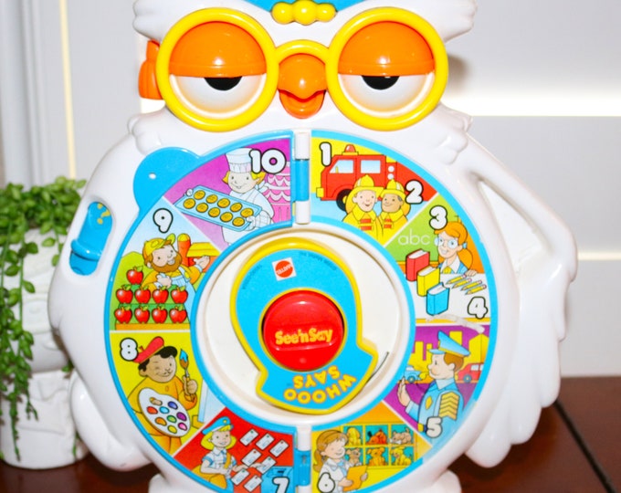Vintage 1990s Mattel Whoo Says Wise Owl See N Play Educational Learning ...