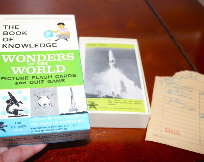Vintage (1960) Flash Cards - the Book of Knowledge Wonders of the World ...