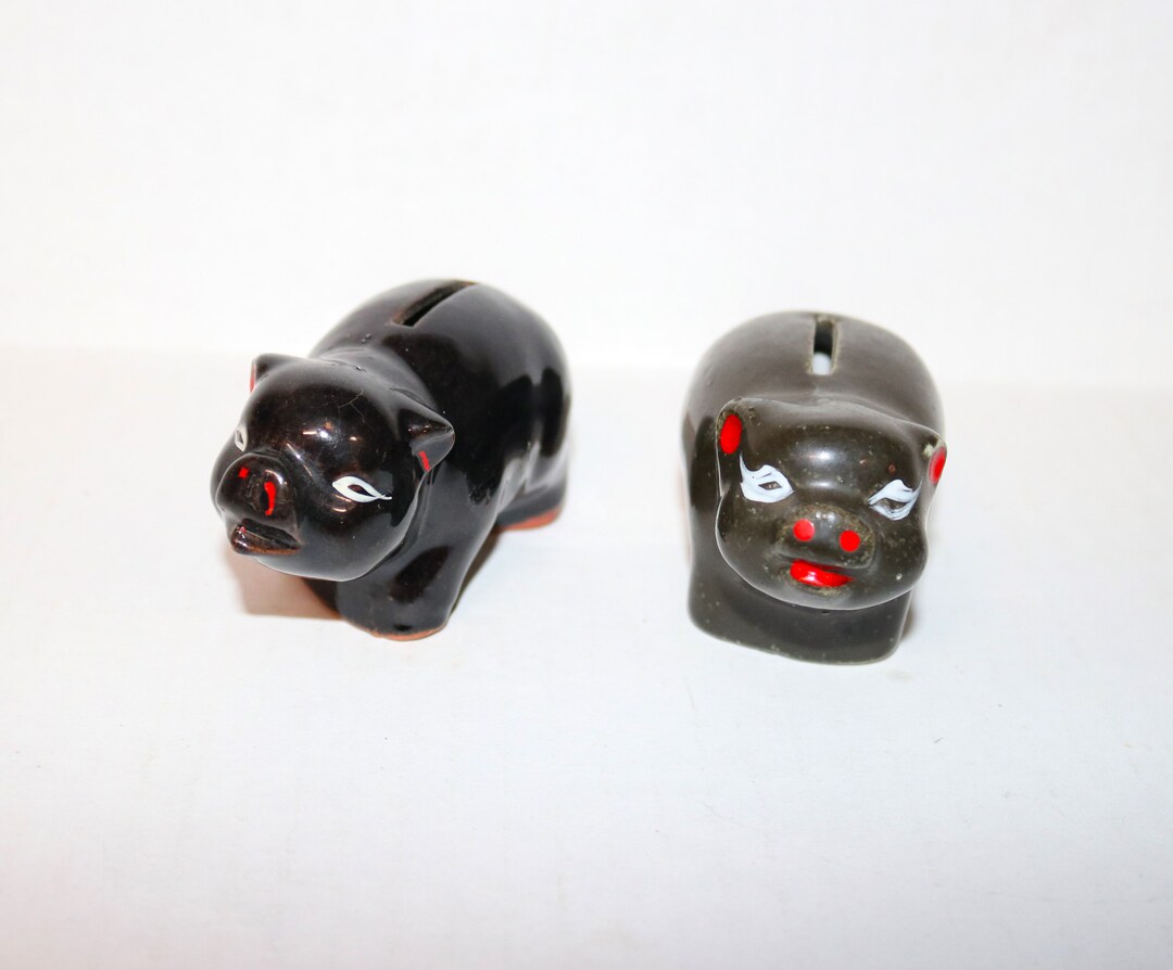 Vintage Redware Pottery Piggy Bank/made in Japan Redware Pottery/tiny ...