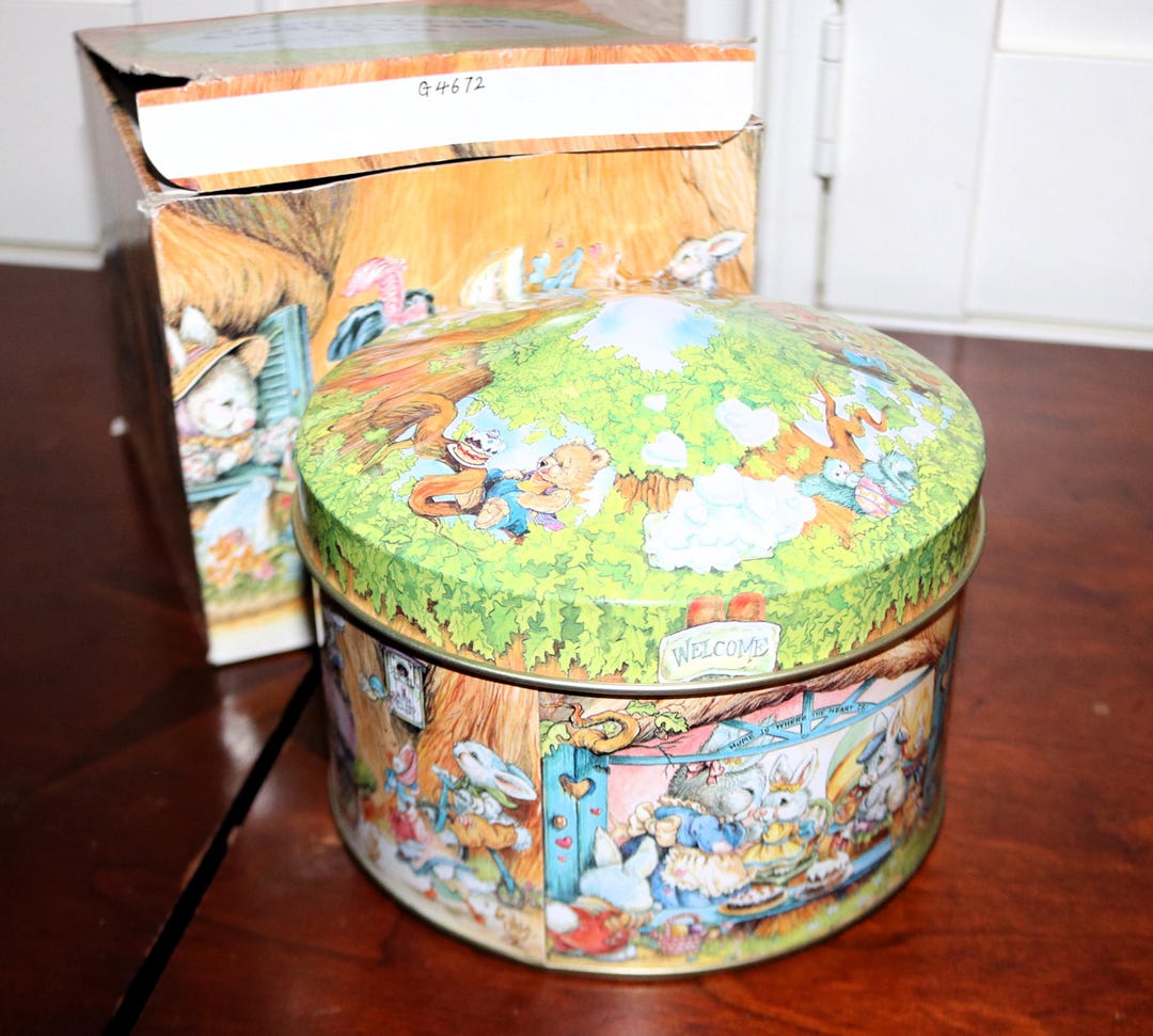 Bunny Hutch Collectors Metal Tin Container With Original Box 1998 ...