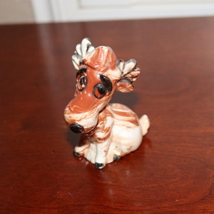 Vintage Alaska Clay Ceramic Moose Figurine 2.75 Tall Brown Swirl ...