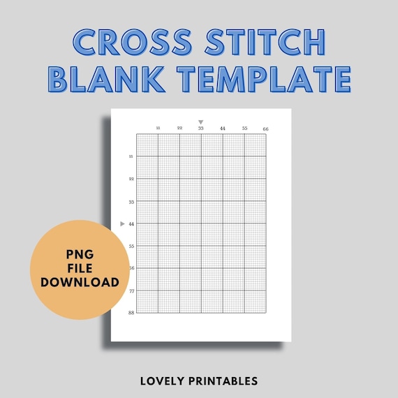 Cross Stitch Blank Template Printable Download | Etsy