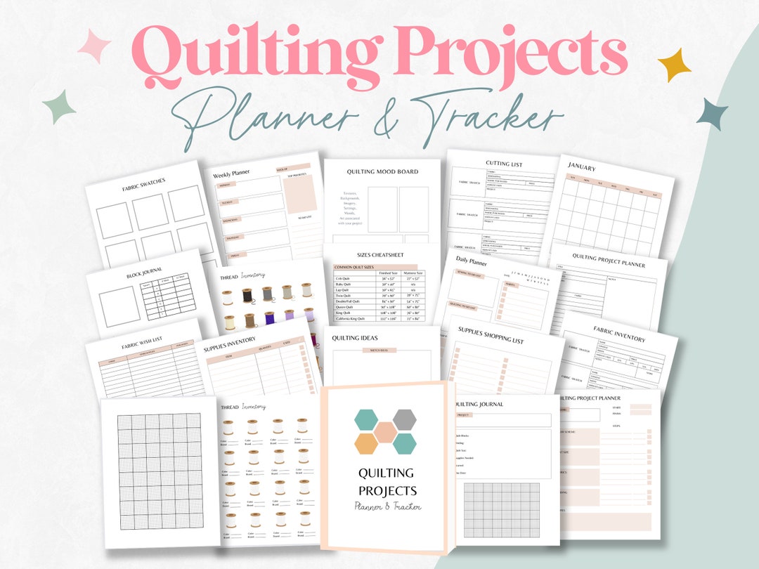 Quilting Projects Planner & Tracker, Sewing Tracker for Quilting ...