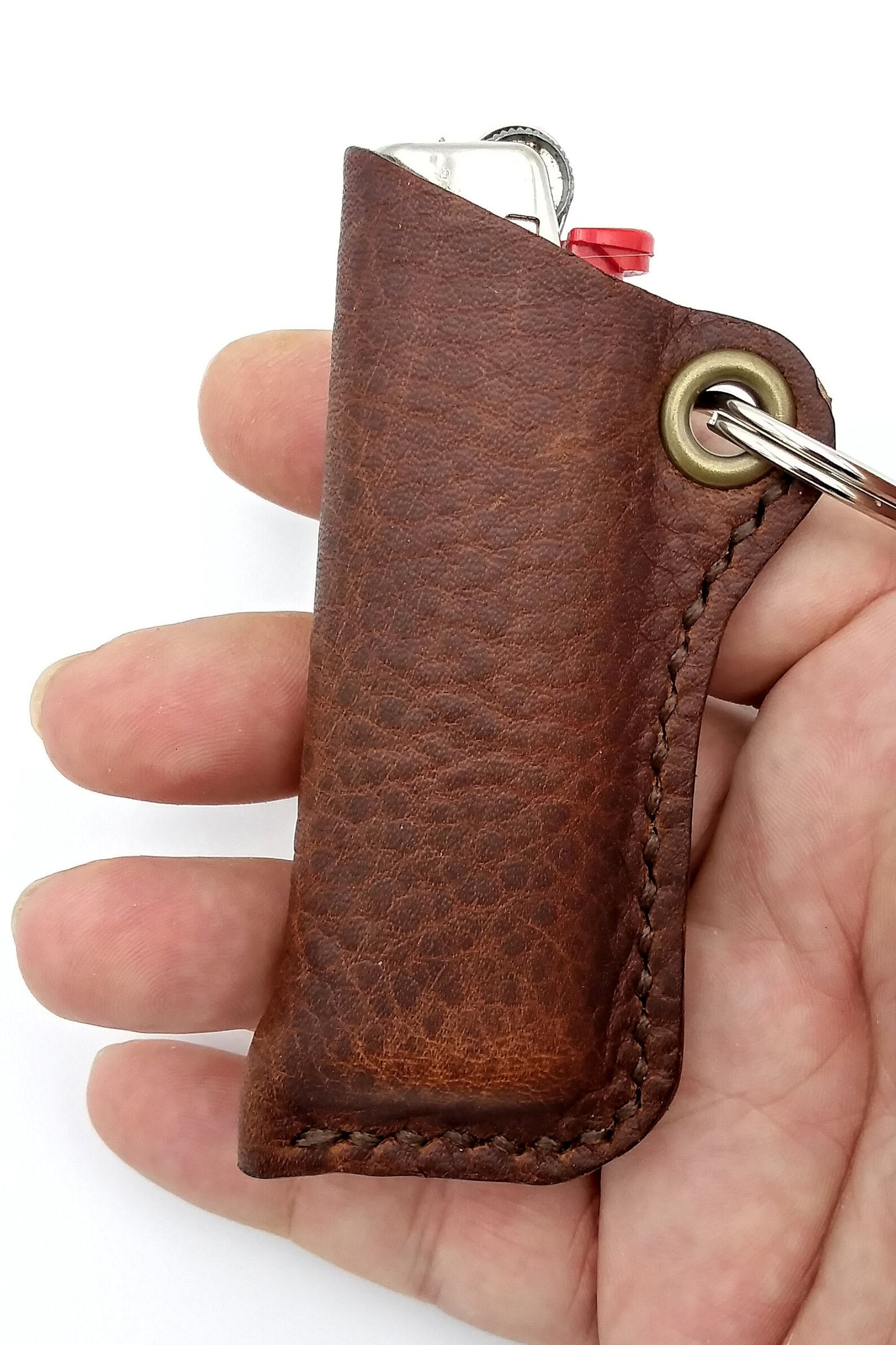 bic-lighter-case-handmade-artisan-tooled-brown-leather-100-etsy