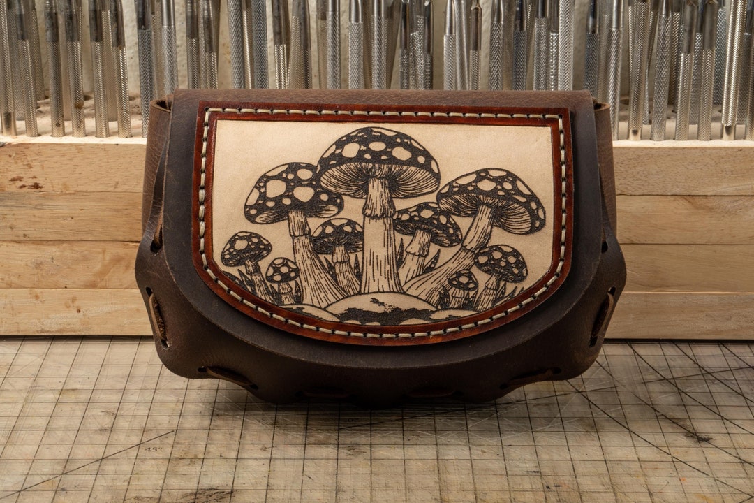 Mushroom Purse Bag Handmade Leather Mushroom Clutch Pocket Book ...