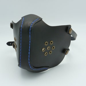 Leather Mask Black Leather, Protective Face Mask. Leather Straps ...