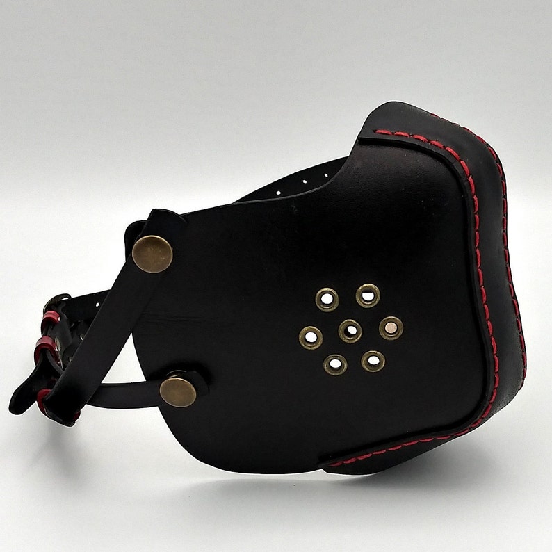 Leather Mask Black Leather, Protective Face Mask. Leather Straps ...