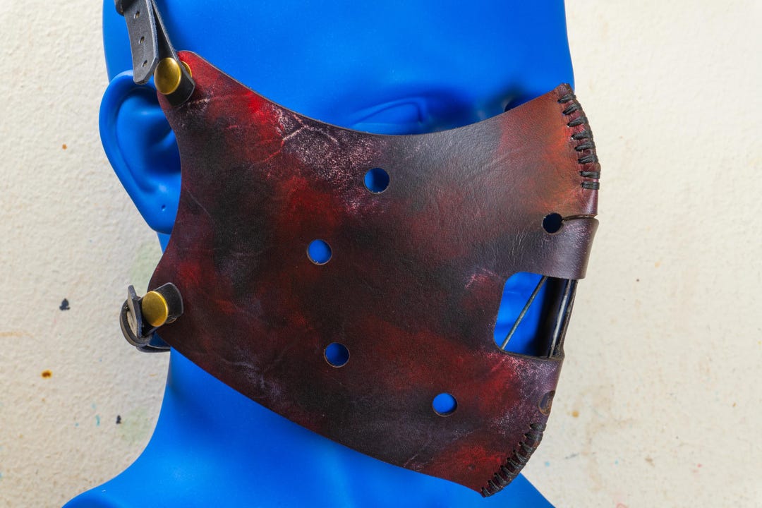 Leather Mask, Hannibal Style Mask. Horror Movie Mask Hand Made. Ready ...