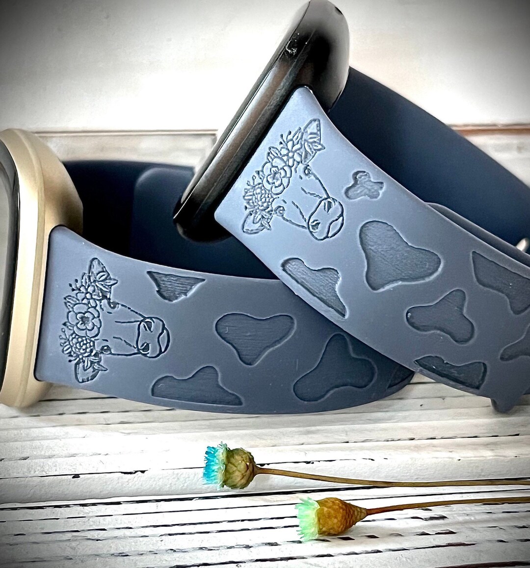 Cow Watch Band Cow Engraved Watch Band Cow Silicone Band Farm Watch ...