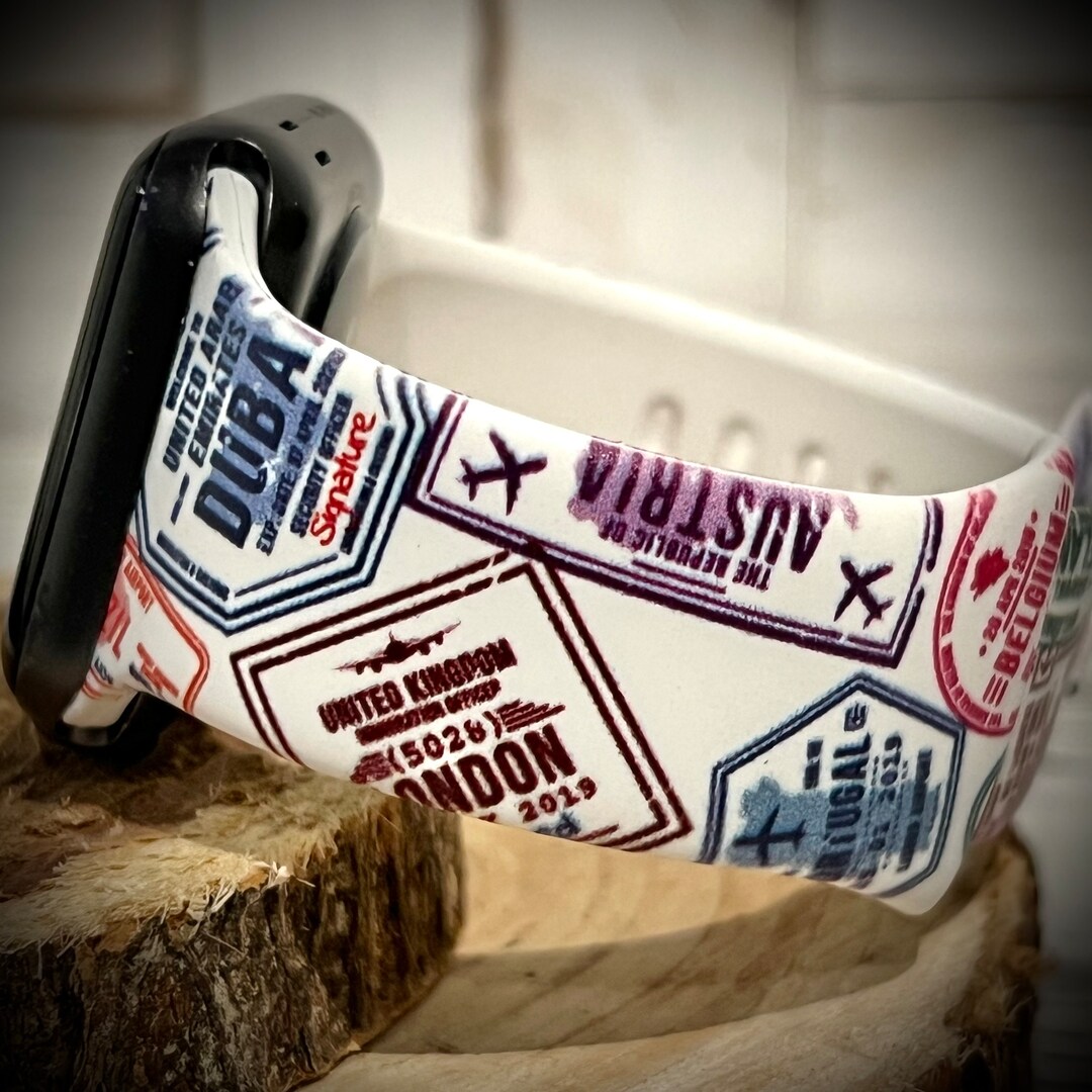 Travel Watch Band Passport Stamps Watch Band Vacation Watch - Etsy