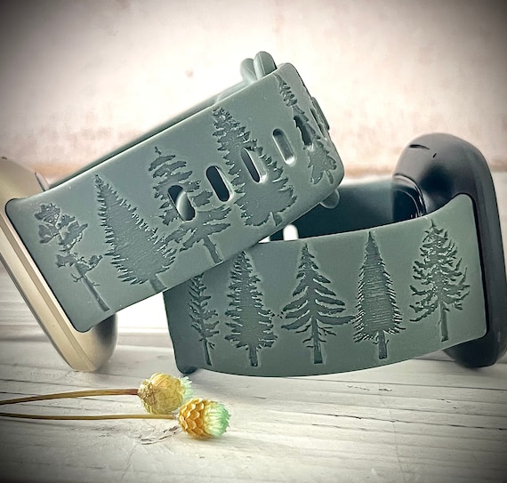 Trees Engraved Watch Band Camping Watch Band Outdoor Watch - Etsy