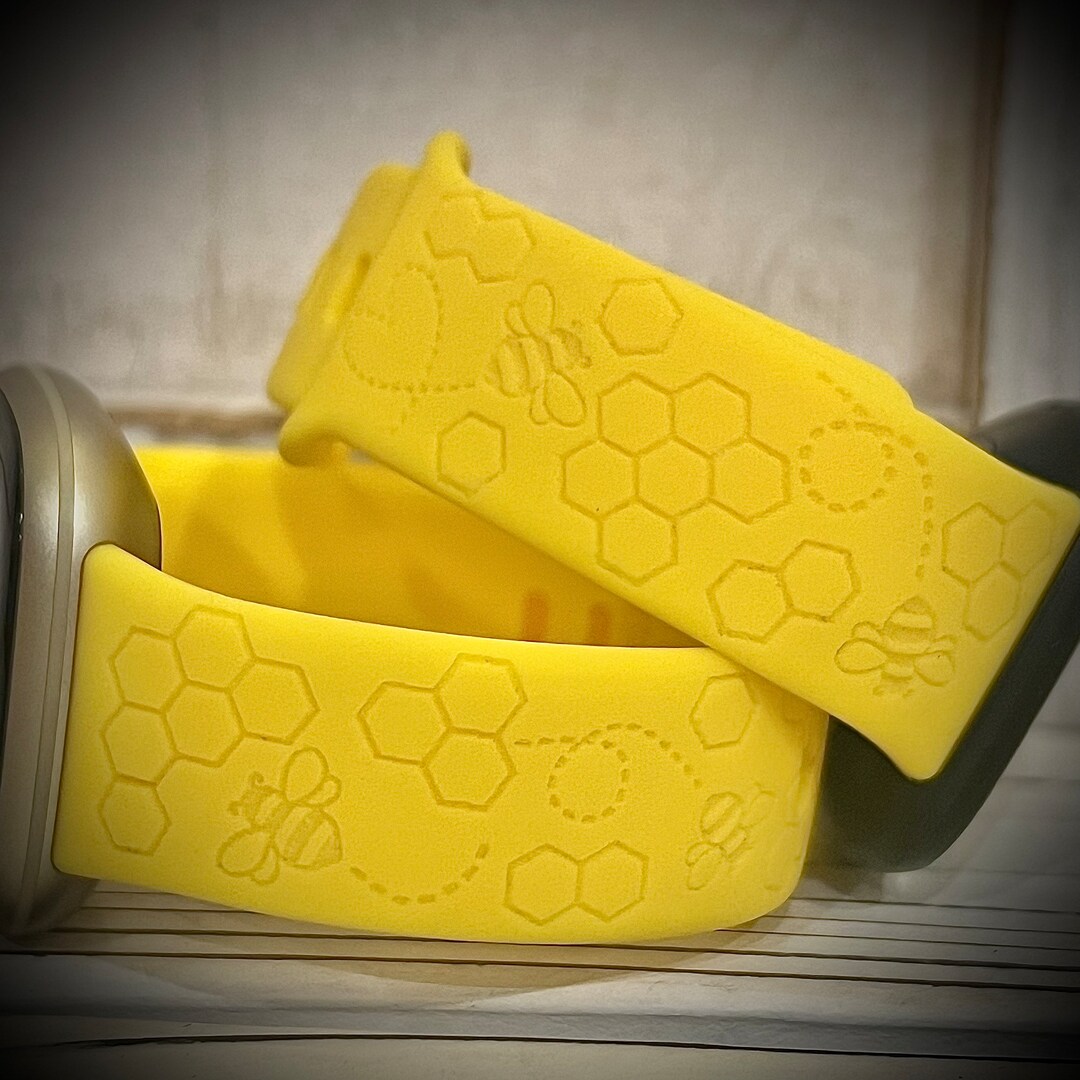 Bee Watch Band Honeycomb Watch Band Bee Engraved Watch Band Honey Bee ...