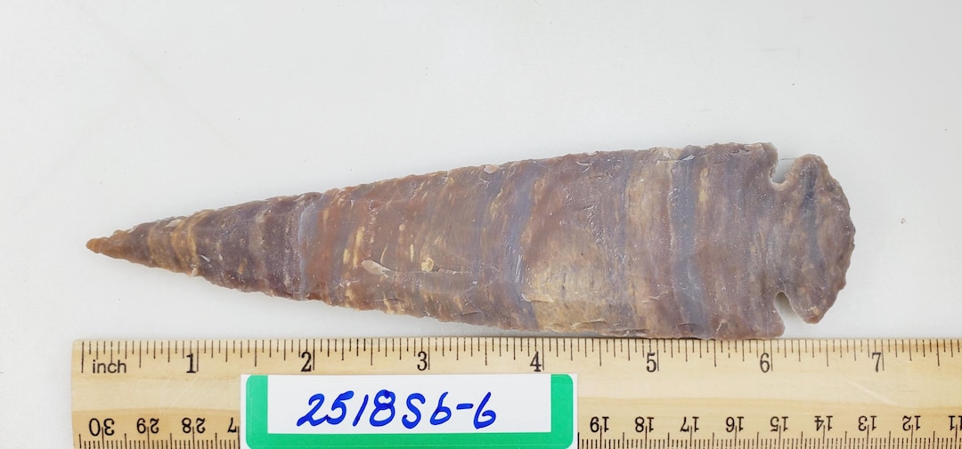 6.75" Spearhead, Lance Head, Drill Point - Hand Knapped Agate - Etsy