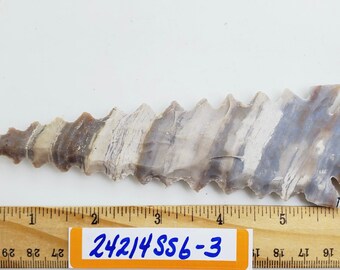 6.5 Stone Serrated Spearhead, Lance Head, Drill Point Hand Knapped ...