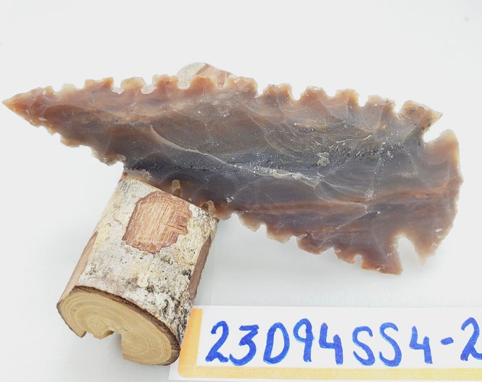 4" Serrated Spearhead, Lance Head, Drill Point - Hand Knapped Agate - Etsy