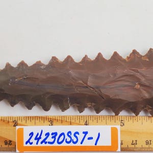 7.25 Serrated Spearhead, Lance Head, Drill Point Hand Knapped Agate - Etsy