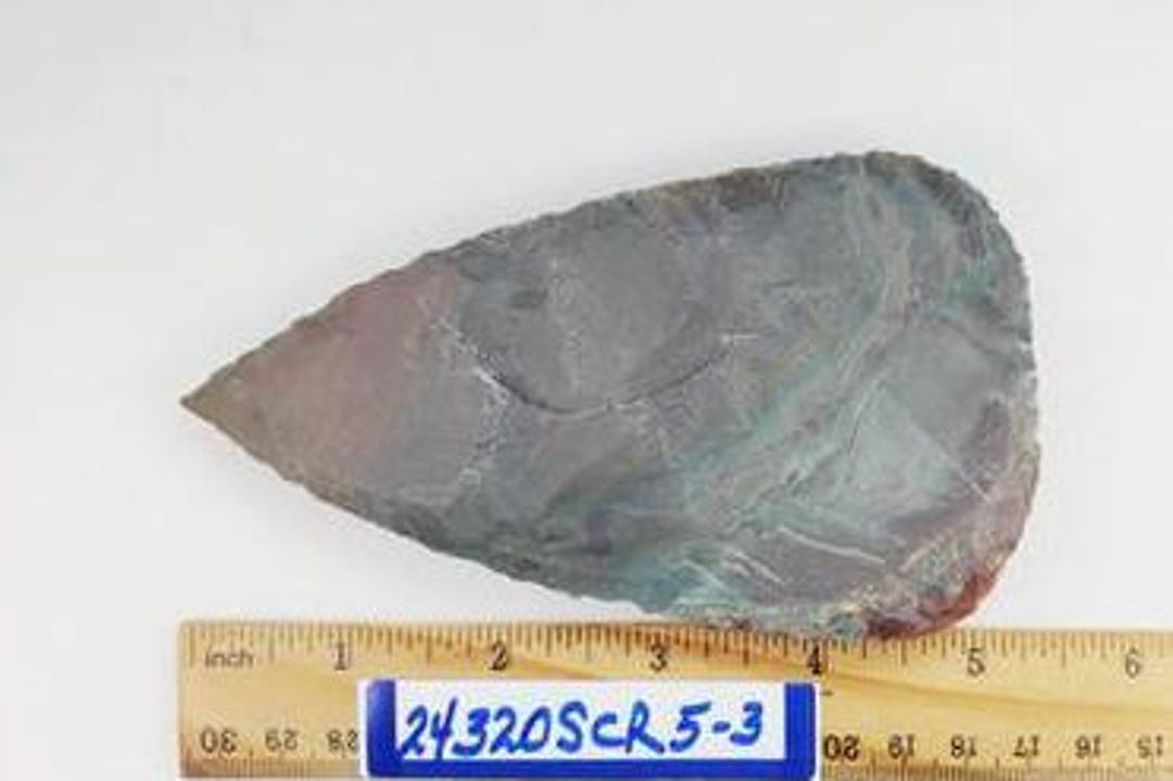 5.25 Stone Scraper Biface Skinner Knife Hand Knapped Agate - Etsy