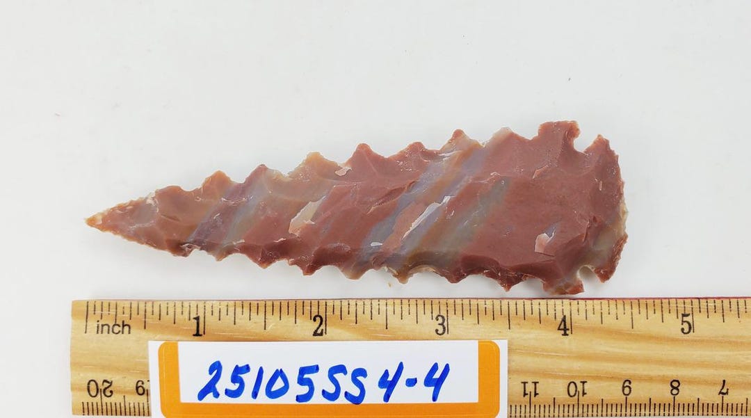 4.5" Stone Serrated Spearhead, Lance Point, Drill Point, Hand Made ...