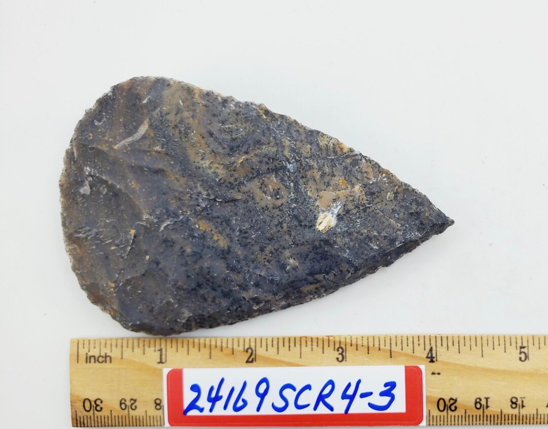 4.25 Stone Scraper Biface Skinner Knife Hand Knapped Agate - Etsy