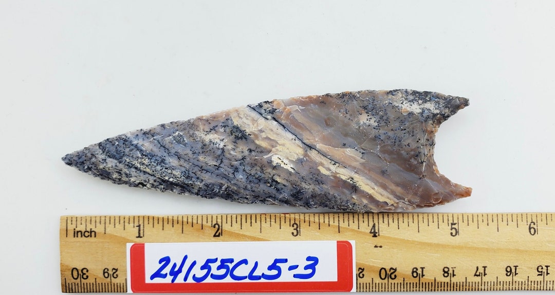 5.25" Stone Clovis Spearhead - Hand Made Knapped Agate - Etsy