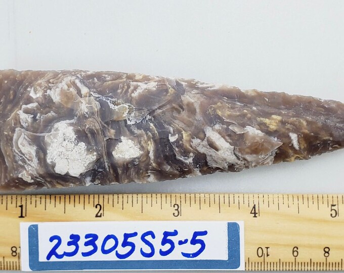 5.8" Spearhead, Lance Head, Drill Point - Hand Knapped Agate - Etsy