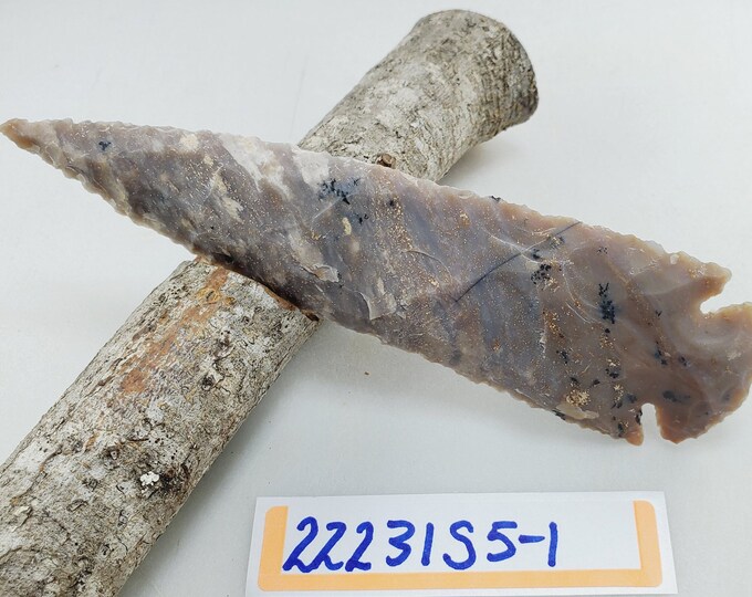 5.7" Spearhead, Lance Head, Drill Point - Hand Knapped Agate - Etsy