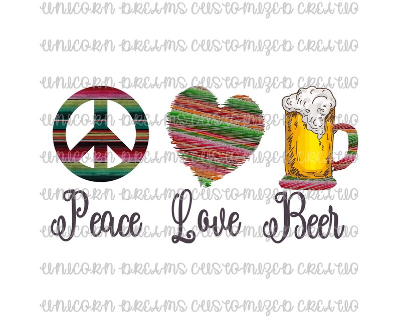 Peace Love Beer PNG Digital Download - Etsy