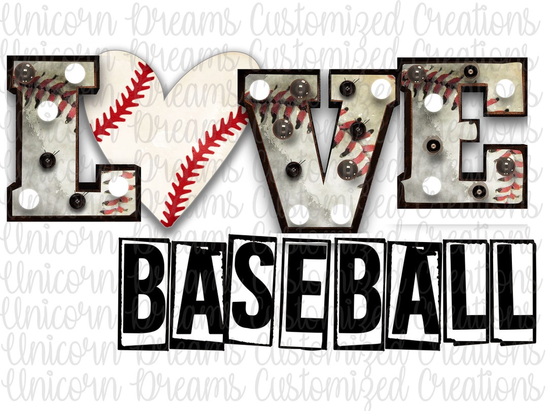 LOVE Baseball | Marquee | PNG Digital Download| Sublimation Design - Etsy
