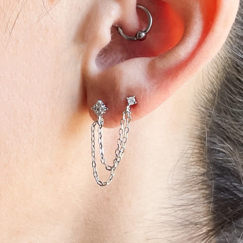 Connected Earrings - Etsy