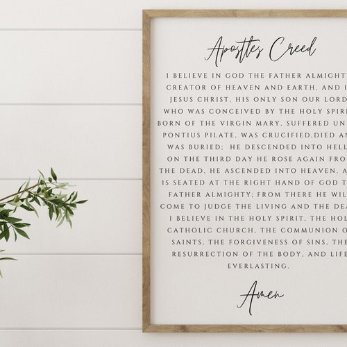 The Apostles Creed Print Bible Verse Wall Art Scripture - Etsy