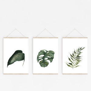 Tropical Leaf Trio Print Botanical Trio Print Tropical Art Printable ...