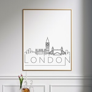 London England Skyline Printable Poster | City Skyline Art | London ...