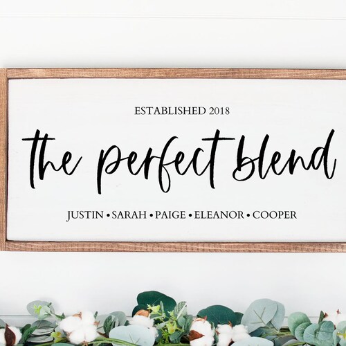 The Perfect Blend Family Sign Personalized Blended Family - Etsy