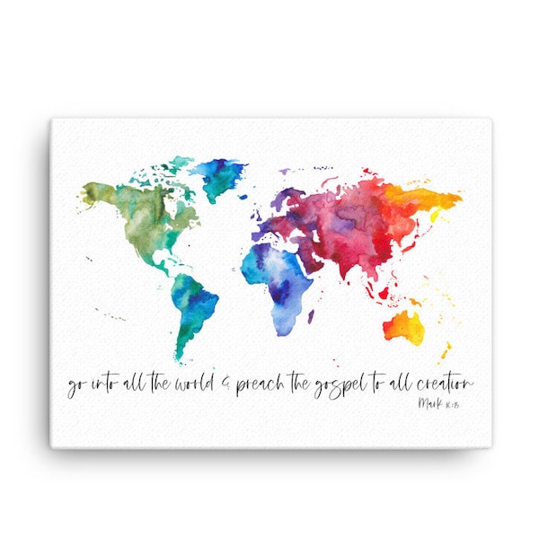 Go Into All the World Map - Etsy