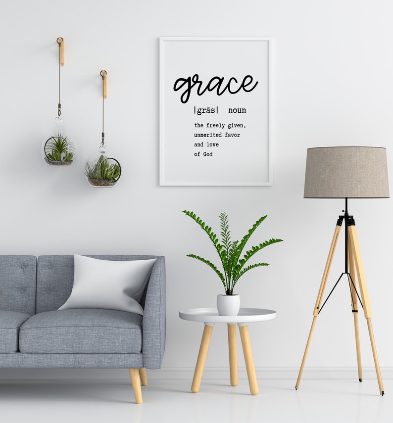 Grace Definition Print Printable Wall Art Minimal Print - Etsy