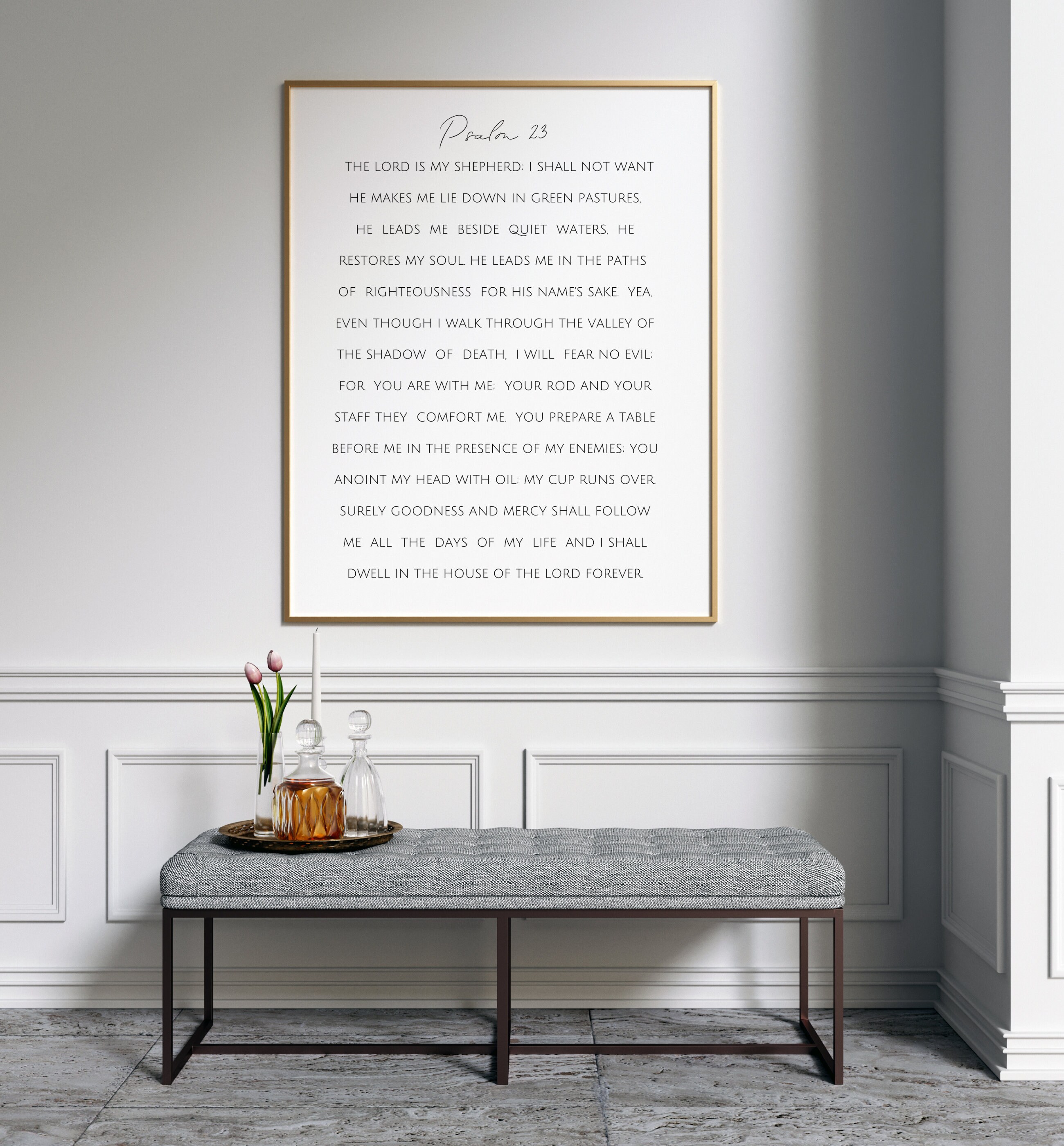 Psalm 23 Print | Printable Bible Verse Art Print | Bible Verse Sign ...