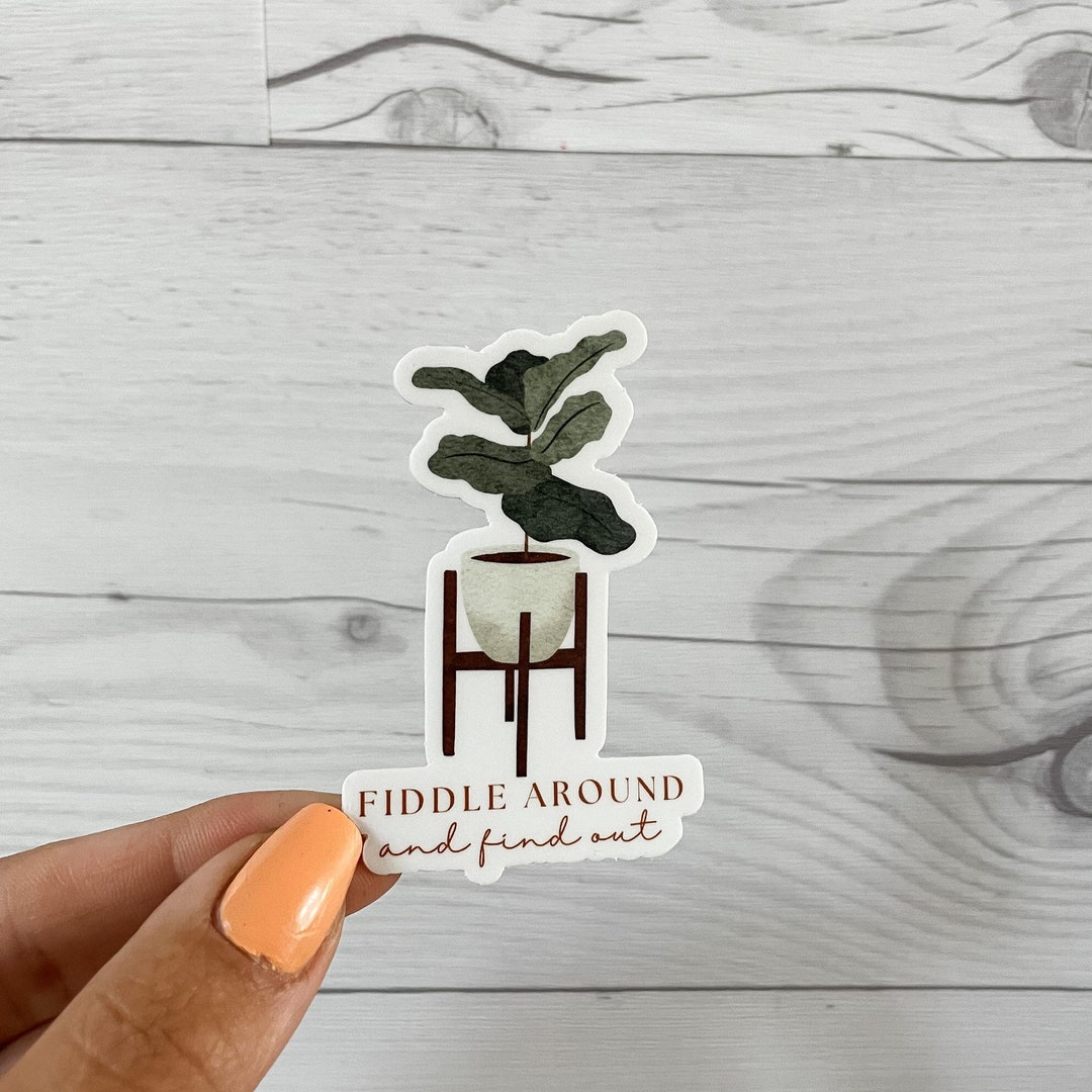 Fiddle Leaf Fig Vinyl Sticker | FAFO Sticker | Plant Sticker | Plant ...