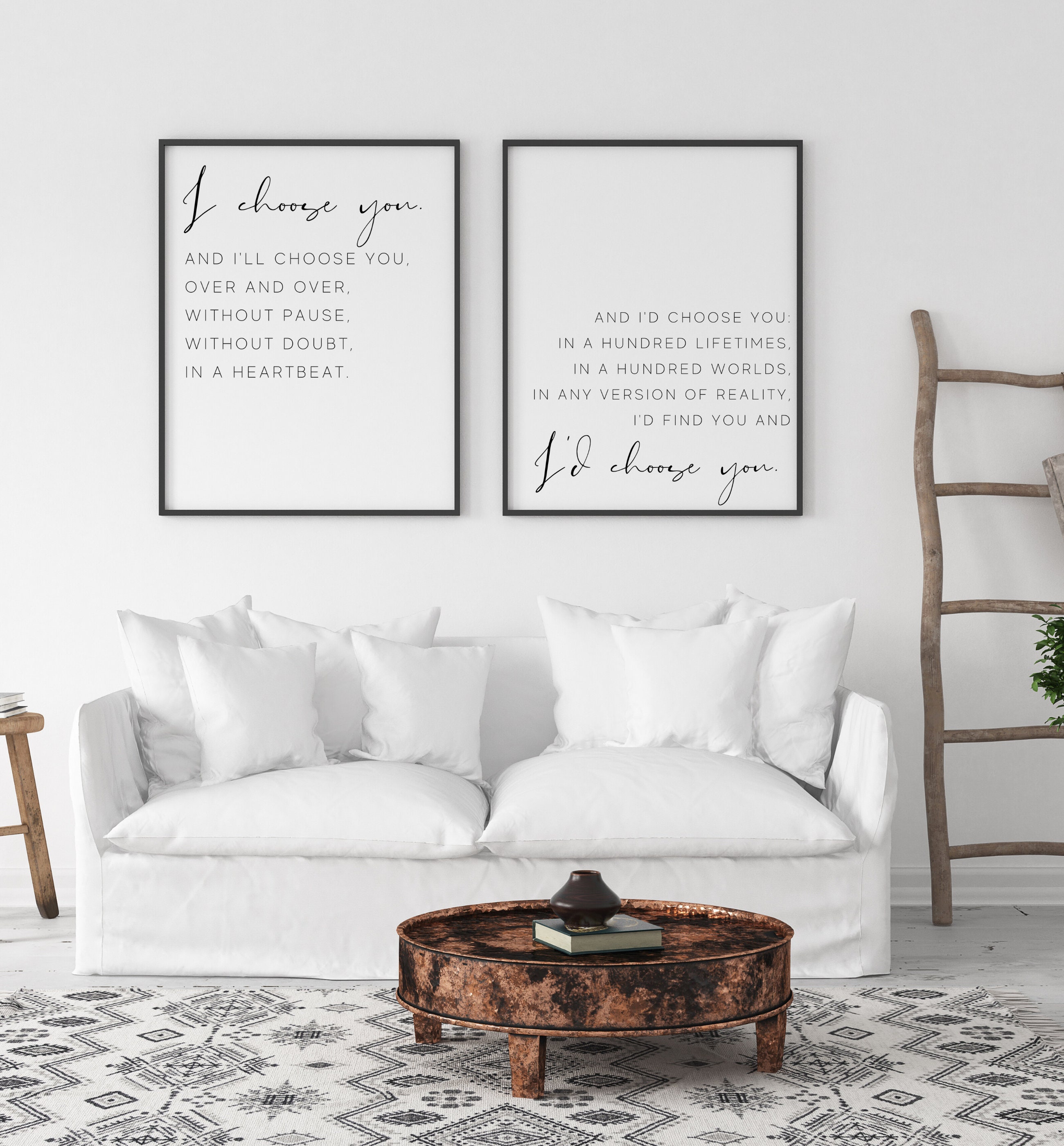 I Choose You Print Set | I'd Choose You Over and Over | Bedroom Wall ...