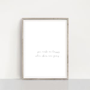 You Make Me Happy When Skies Are Gray Print Set of 2 | Rainbow Wall Art ...