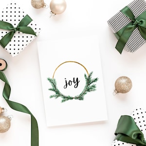 Joy Printable | Christmas Printable | Digital Download | Joy Wreath ...