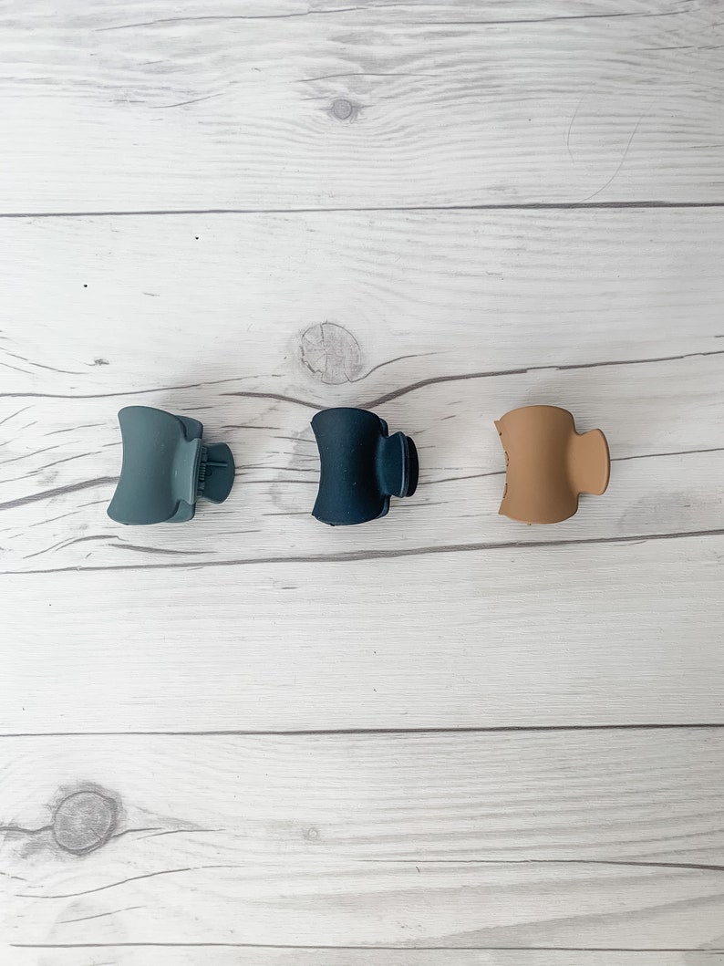 Small Matte Hair Claws Set of 3 Small Hair Clips Trendy | Etsy