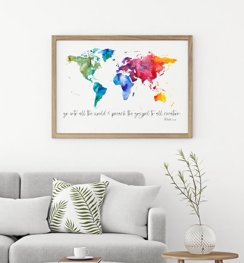 Mark 16:15 Go Into All the World & Preach the Gospel to All | Etsy