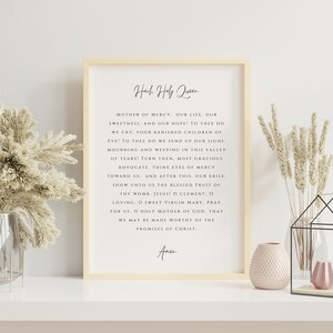 Hail Holy Queen Prayer Printable Wall Art Catholic Prayer | Prayer ...