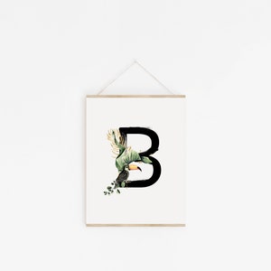 Custom Tropical Monogram Print | Jungle Monogram Print | Botanical ...