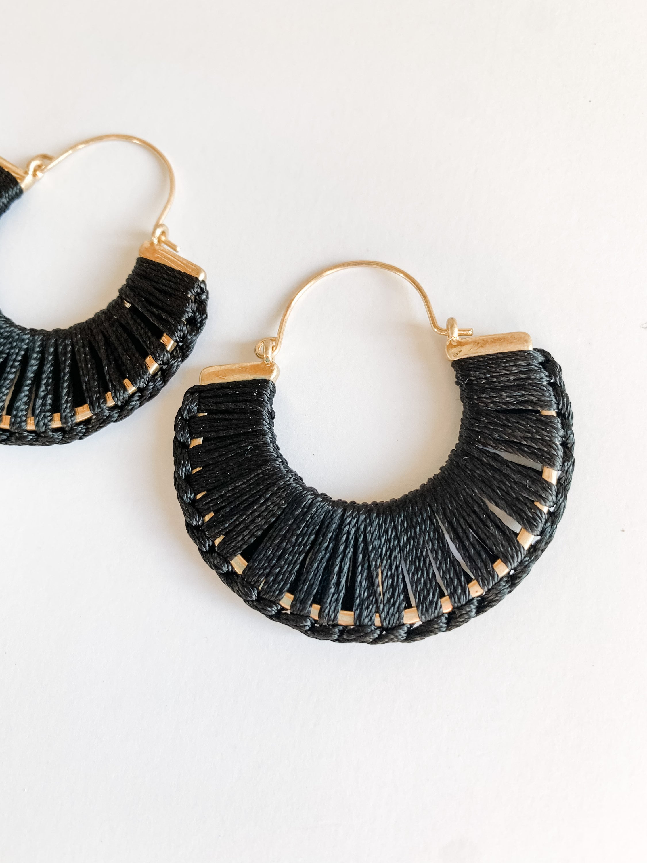 Threaded Hoop Earrings String Jewelry Thread Wrapped - Etsy