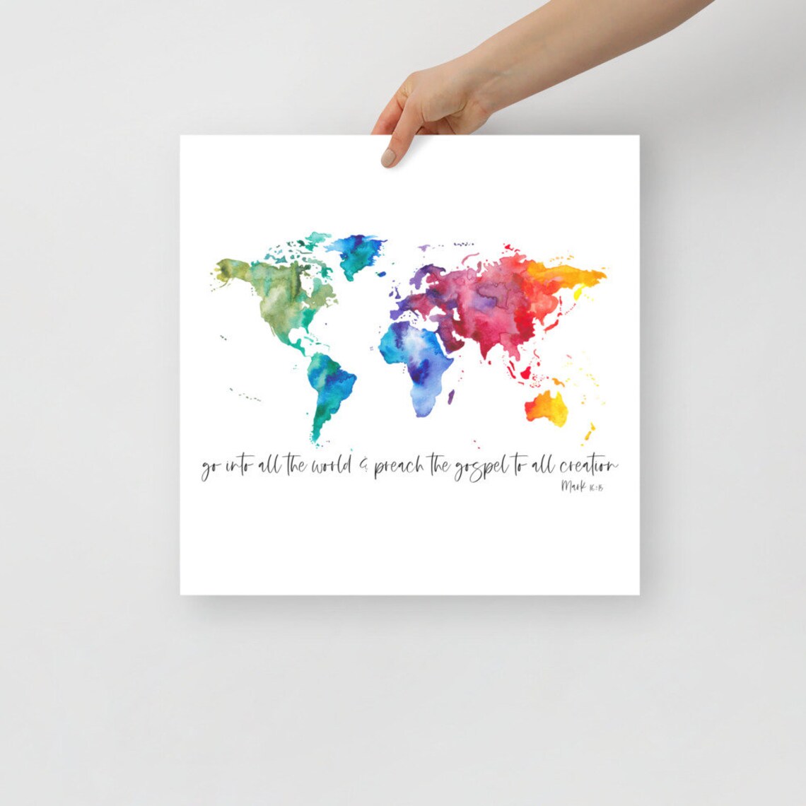 Mark 16:15 Poster Go Into All The World & Preach The Gospel | Etsy