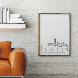 London England Skyline Printable Poster | City Skyline Art | London ...