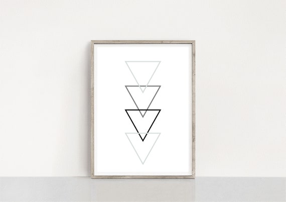 Triangle Art Geometric Print Printable Wall Art Modern - Etsy